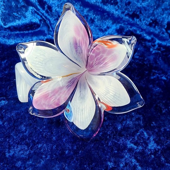 Art | Hand Blown Glass Lily Flower With Curled Stem | Poshmark